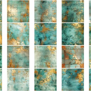 20 Aqua Gold Seamless Patterns - Elegant Digital Paper for Crafts ...