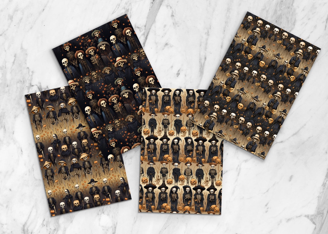 40 Skeletons Wearing Digital Paper - Unleash Quirky Creativity With ...