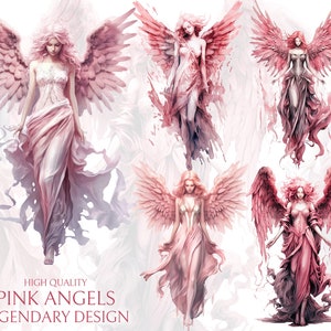 Pink Angel, Angel PNG, 20 PNG, Legendary Art, Transparent Background ...