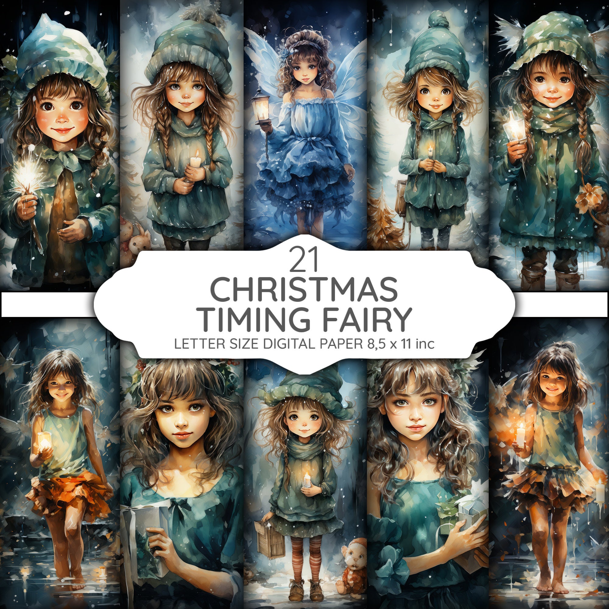Christmas Timing Fairy Printable Digital Paper - Festive Fairy Letter ...