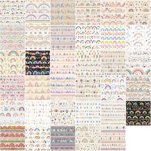 35 Seamless Rainbow Patterns Digital Paper - Colorful Scrapbooking ...