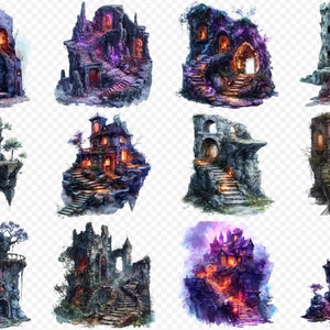 Magical Dungeon Clipart, 24 Dark Fantasy PNG, Magical Ambiance and Dark ...