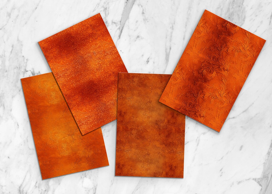 20 Burnt Orange Floral Bliss Seamless Patterns - Warm Digital Designs ...