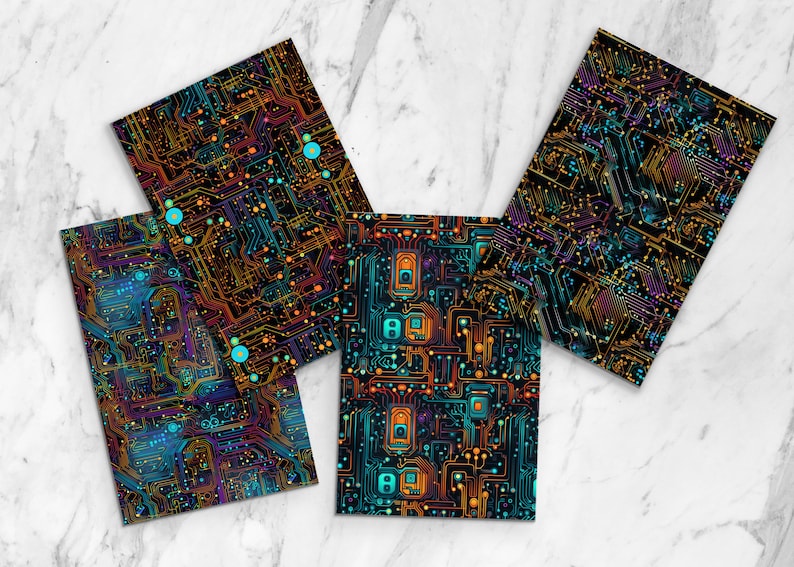 29 Circuit Board Digital Paper, JPG, Instant Download, Scrapbooking ...