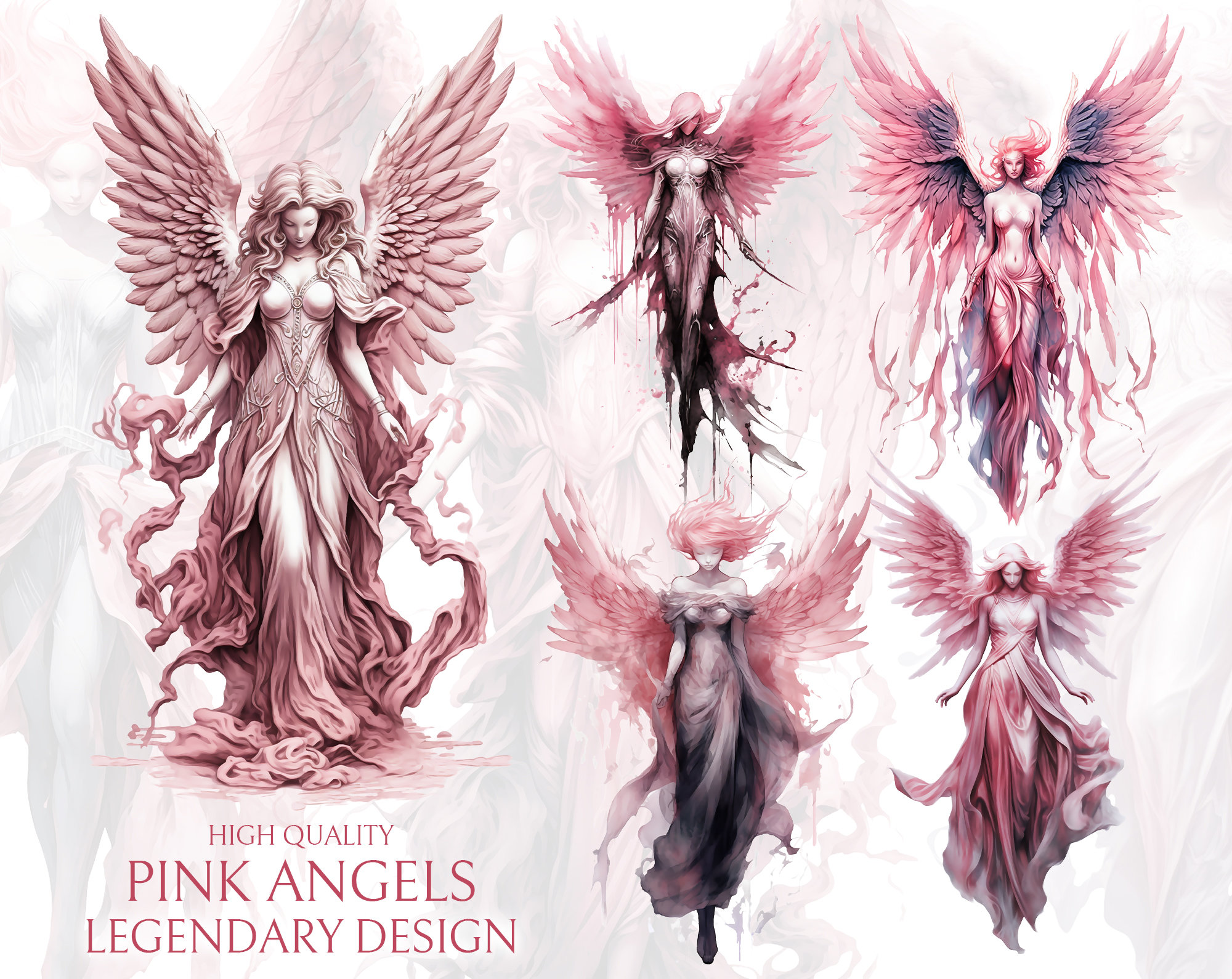 Pink Angel Angel PNG 20 PNG Legendary Art Transparent - Etsy