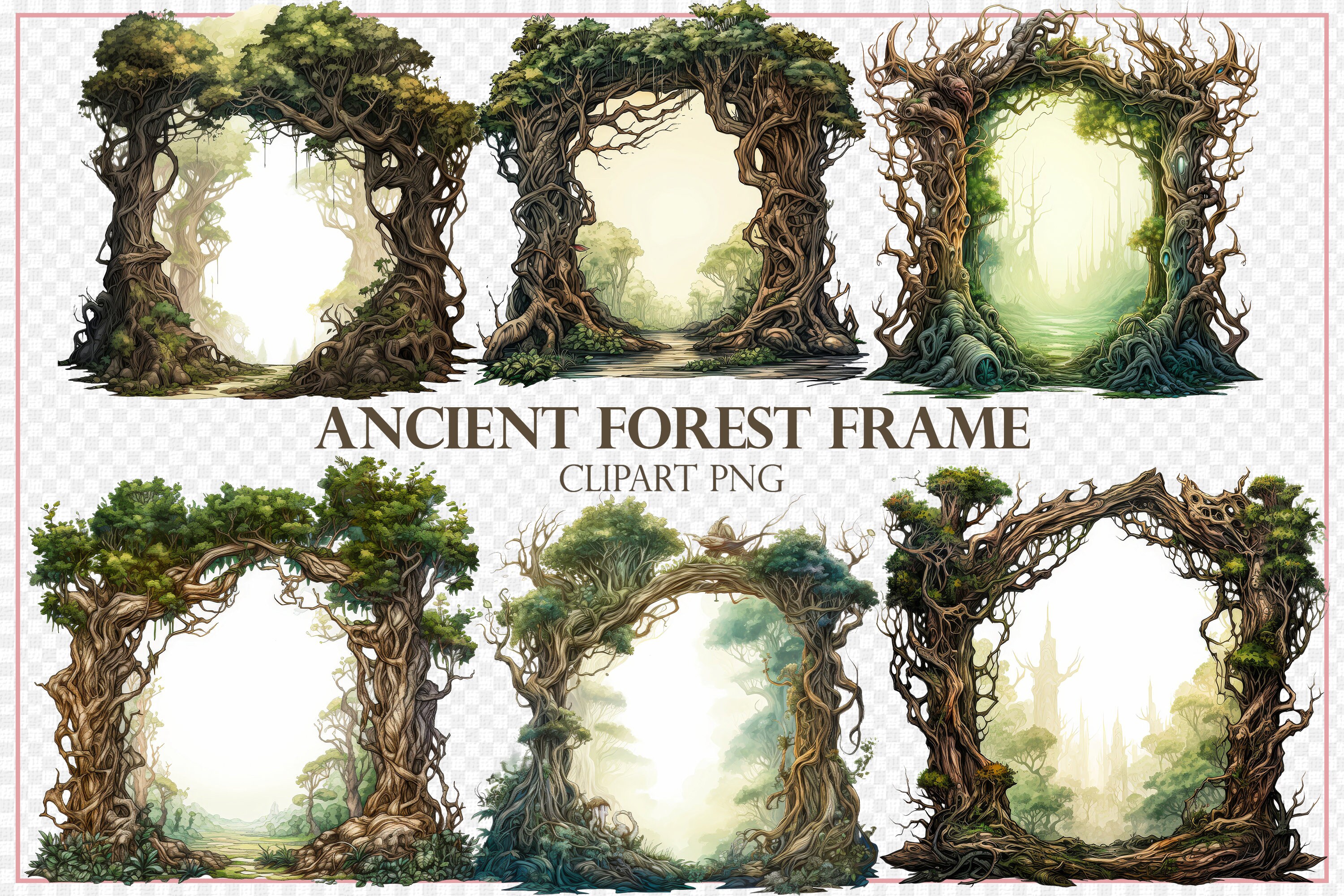 Ancient Forest Frame Clipart 28 High-quality PNG Designs Mystical ...
