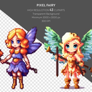 Pixel Fairy Clipart Set | 43 PNG Designs (digital Download) - Etsy