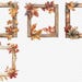 Autumn Leaves and Wood Frame 28 PNG Bundle, Fall Watercolor Border ...