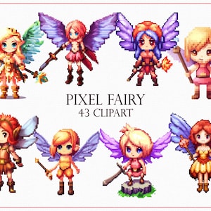 Pixel Fairy Clipart Set | 43 PNG Designs (digital Download) - Etsy