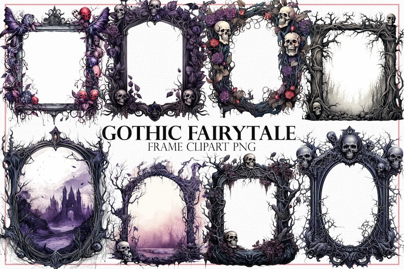 Gothic Fairytale Frame Clipart | 33 High-quality PNG Designs for ...