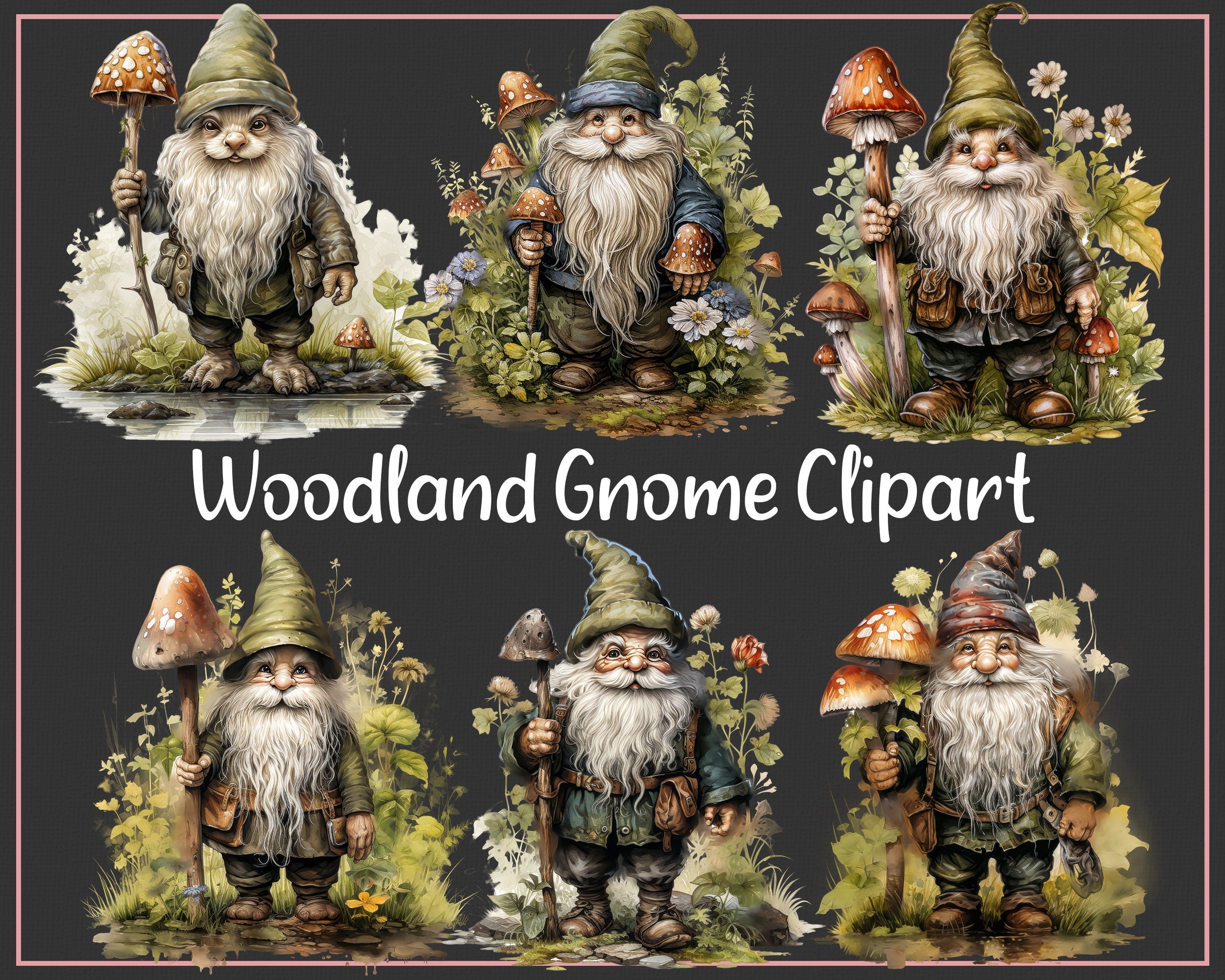 Woodland Gnome Clipart, Forest Gnome PNG, Nature Gnome Clip Art ...