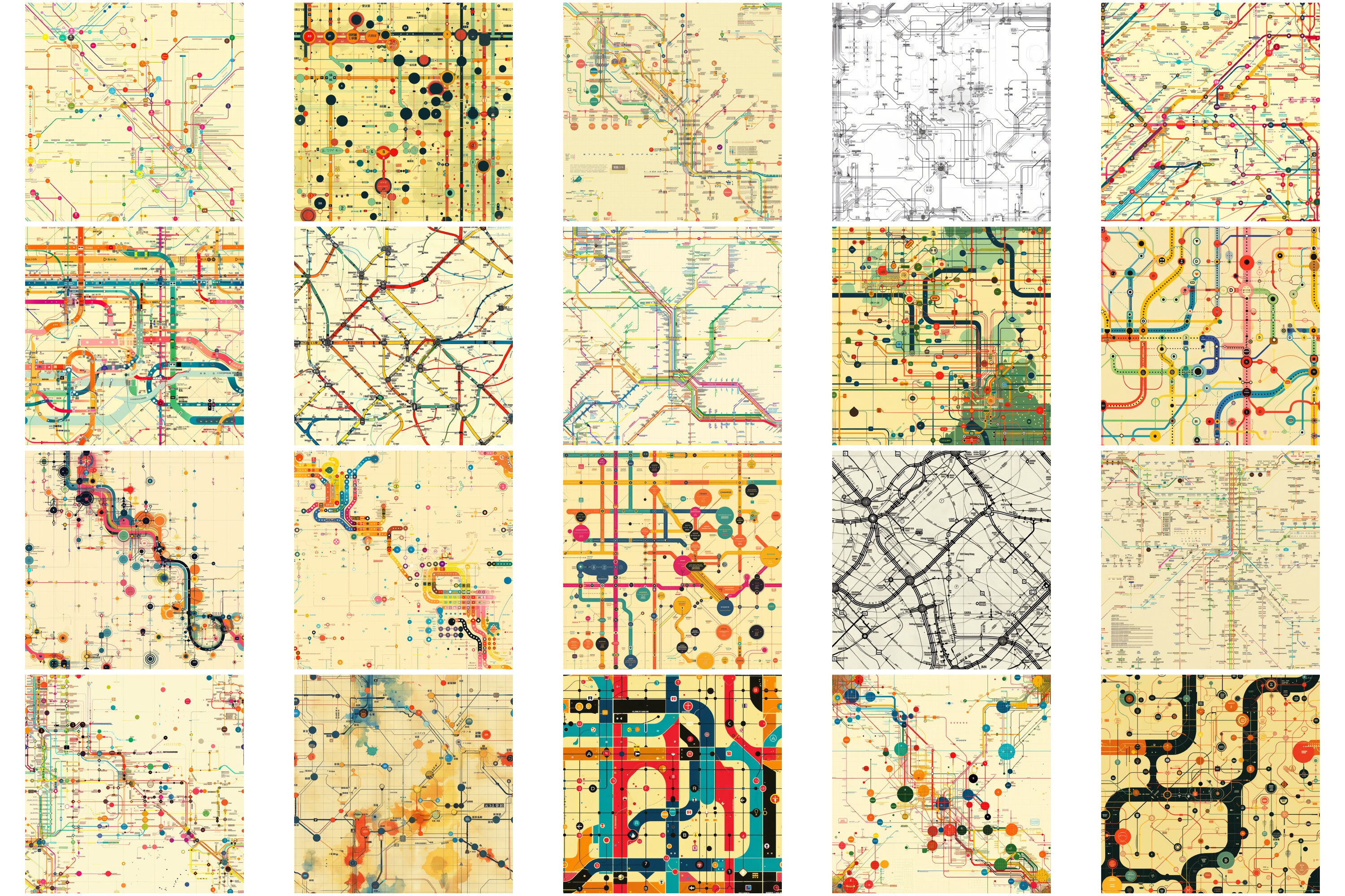 20 Roadmap Chart Digital Paper, JPG, Scrapbooking, Instant Download ...