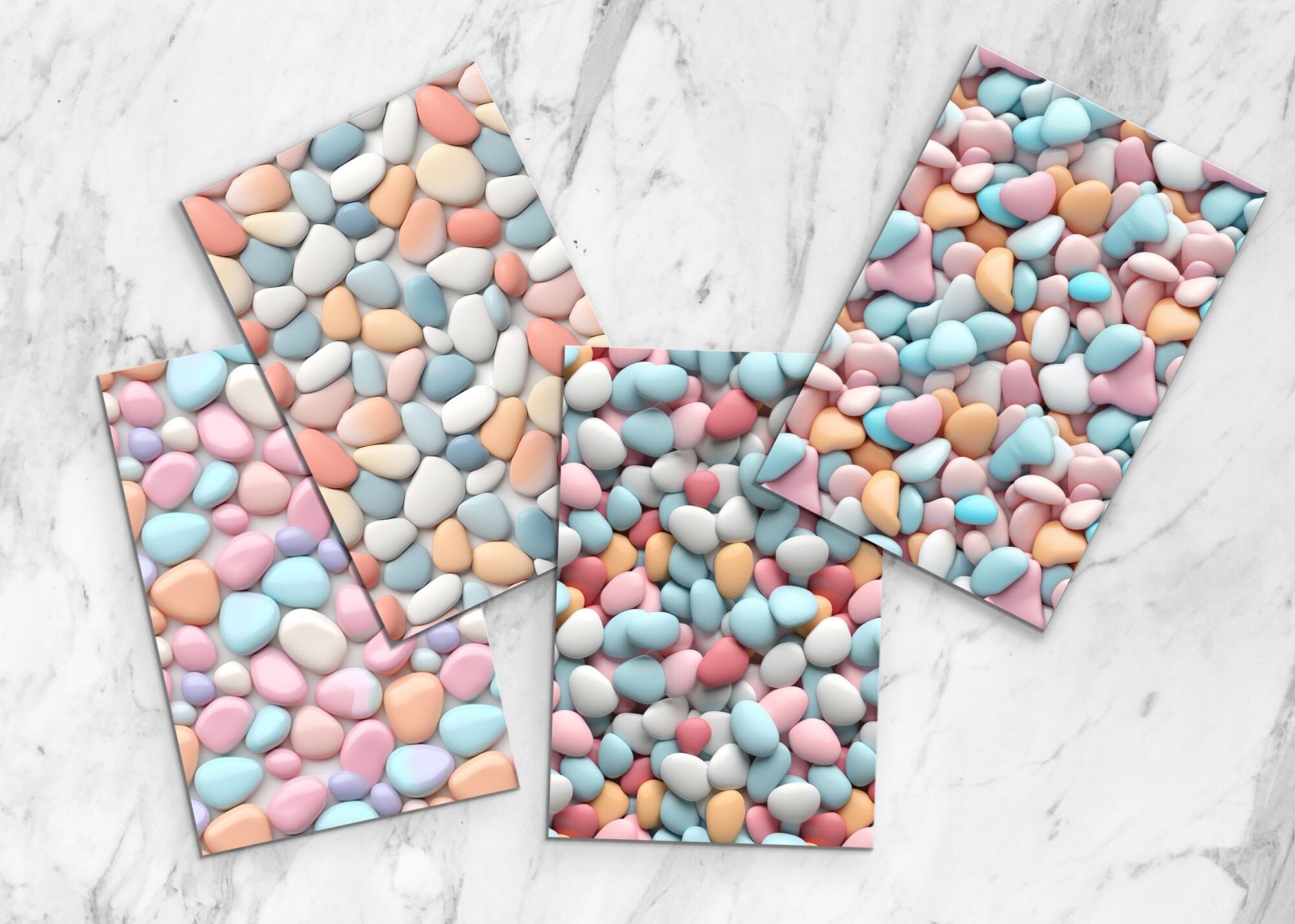 20 Pastel Colored Pebbles Digital Paper, Seamless Pattern,home Decor ...