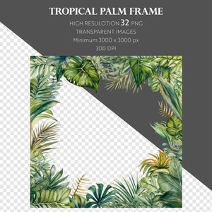 Tropical Palm Frame Clipart | 32 PNG Designs for Beach Crafts ...