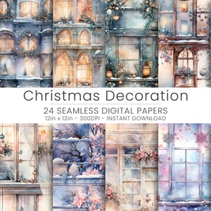 24 Christmas Decoration Digital Paper' Collection! Home Decor, Patterns ...