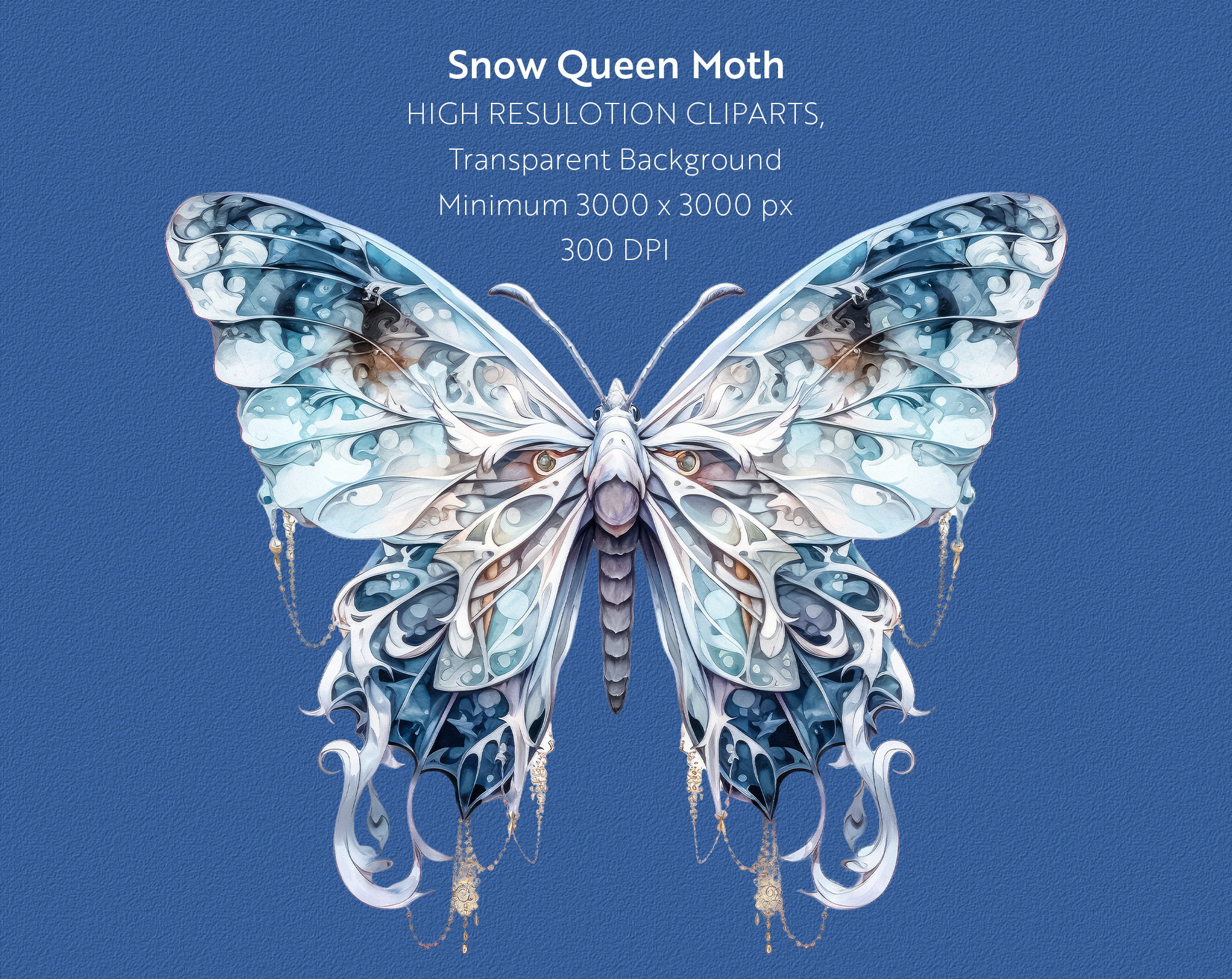 Snow Queen Moth Clipart Set 15 Winter Fairy Tale Graphics - Etsy
