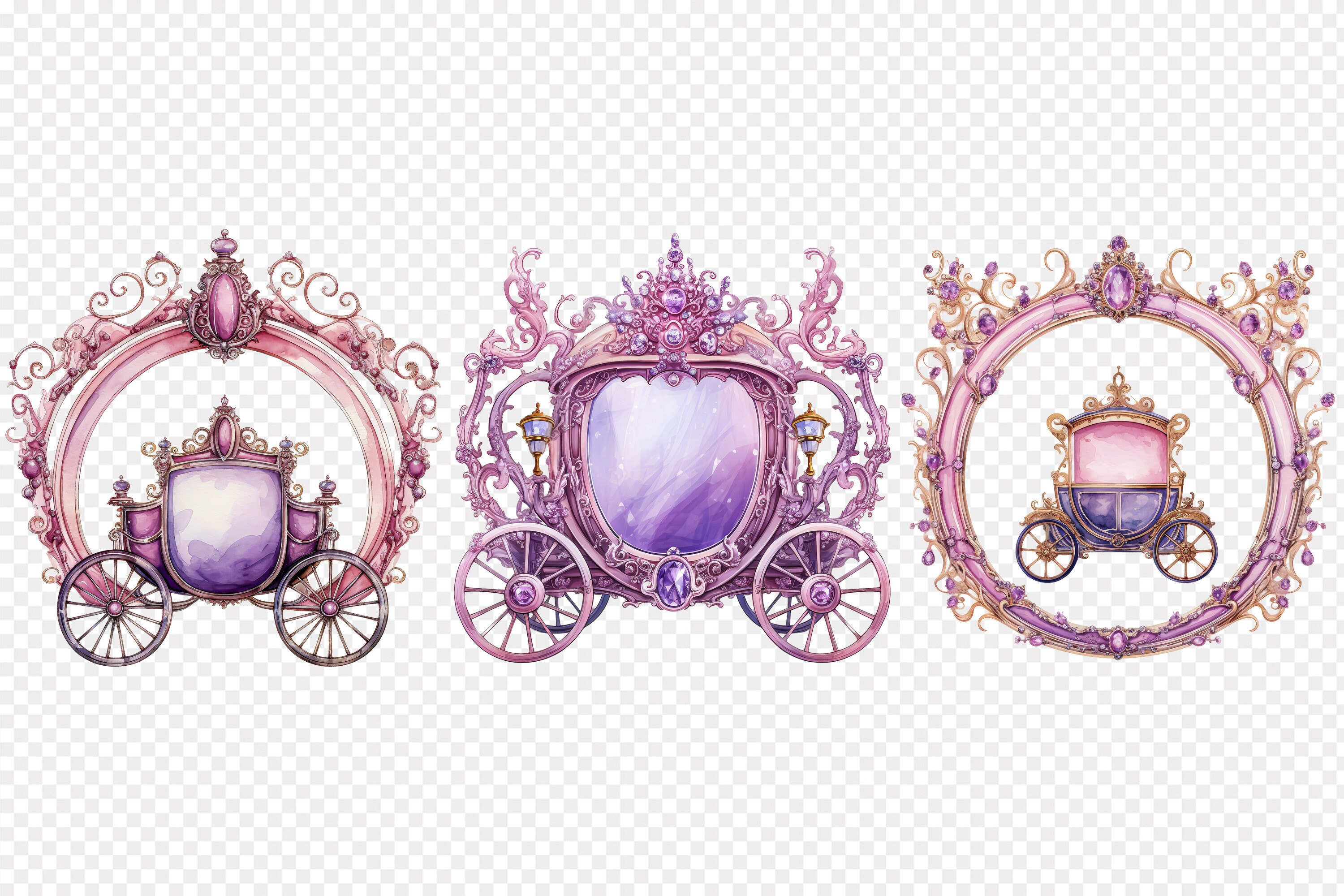 Fairy Tale Carriage Frames | 12 Magical PNG Designs for Crafts ...