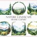 Nature Landscape Frame Clipart, 24 Scenic Borders Collection, Landscape ...
