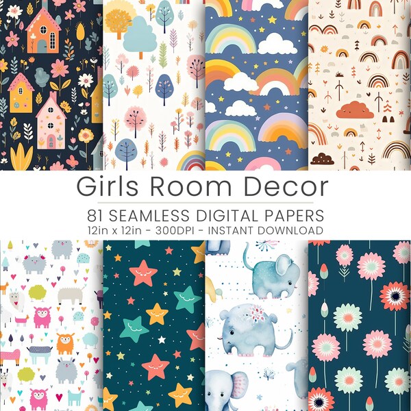 Girl Digital Paper - Etsy