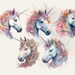 Unicorn Clipart Bundle Digital Unicorn Art, Transparent Background ...