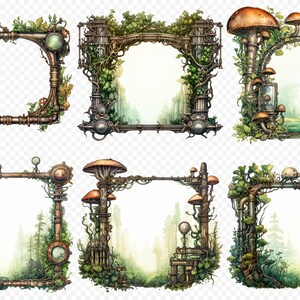 Steampunk Forest Frames | 26 Enchanting PNG Designs for Crafts ...