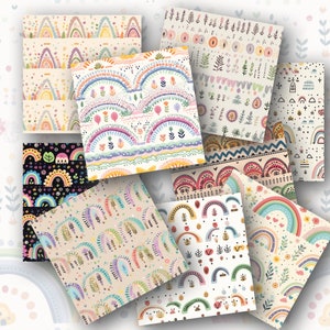 35 Seamless Rainbow Patterns Digital Paper - Colorful Scrapbooking ...