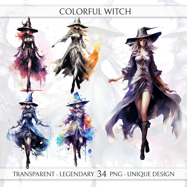 Colorful Witch Witch PNG 34 PNG Legendary Art Transparent - Etsy