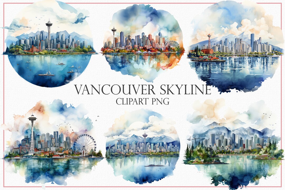 Vancouver Skyline Clipart PNG - 23 Urban Cityscape Silhouette Overlay ...