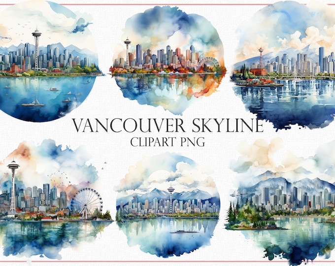 Vancouver Skyline SVG With Extra Outline Design | Vancouver Canada ...