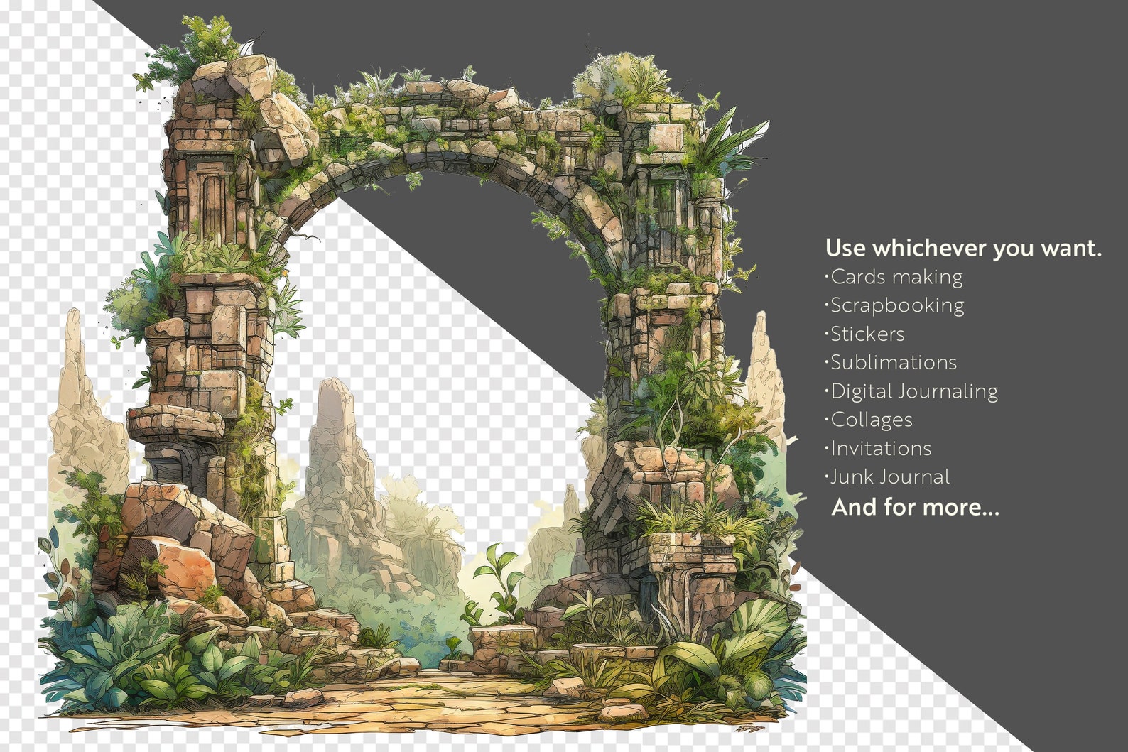 Ancient Ruins Frame Clipart | 28 High-quality PNG Designs for ...