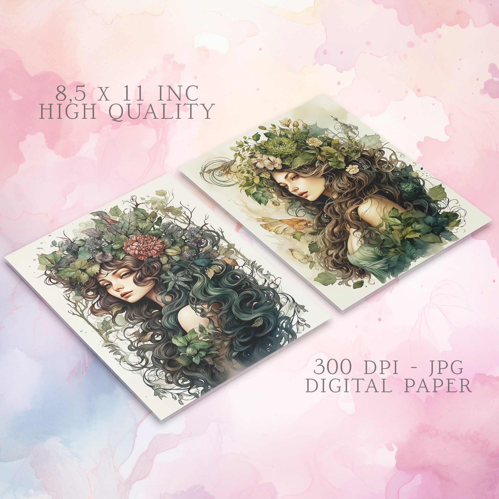 26 Forest Queen Deer Letter Size Digital Paper Pack - Etsy