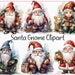 Santa Gnome Clipart, Christmas Santa Gnome PNG, Whimsical Holiday Gnome ...