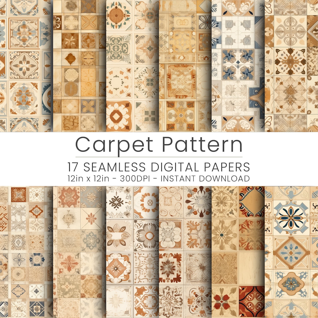 17 Carpet Pattern Digital Paper - Instant Download, Home Decoration ...
