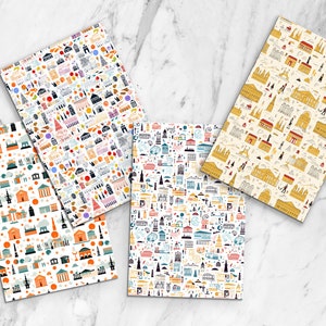 15 Seamless Architectural Patterns Vector Buildings and Monuments ...