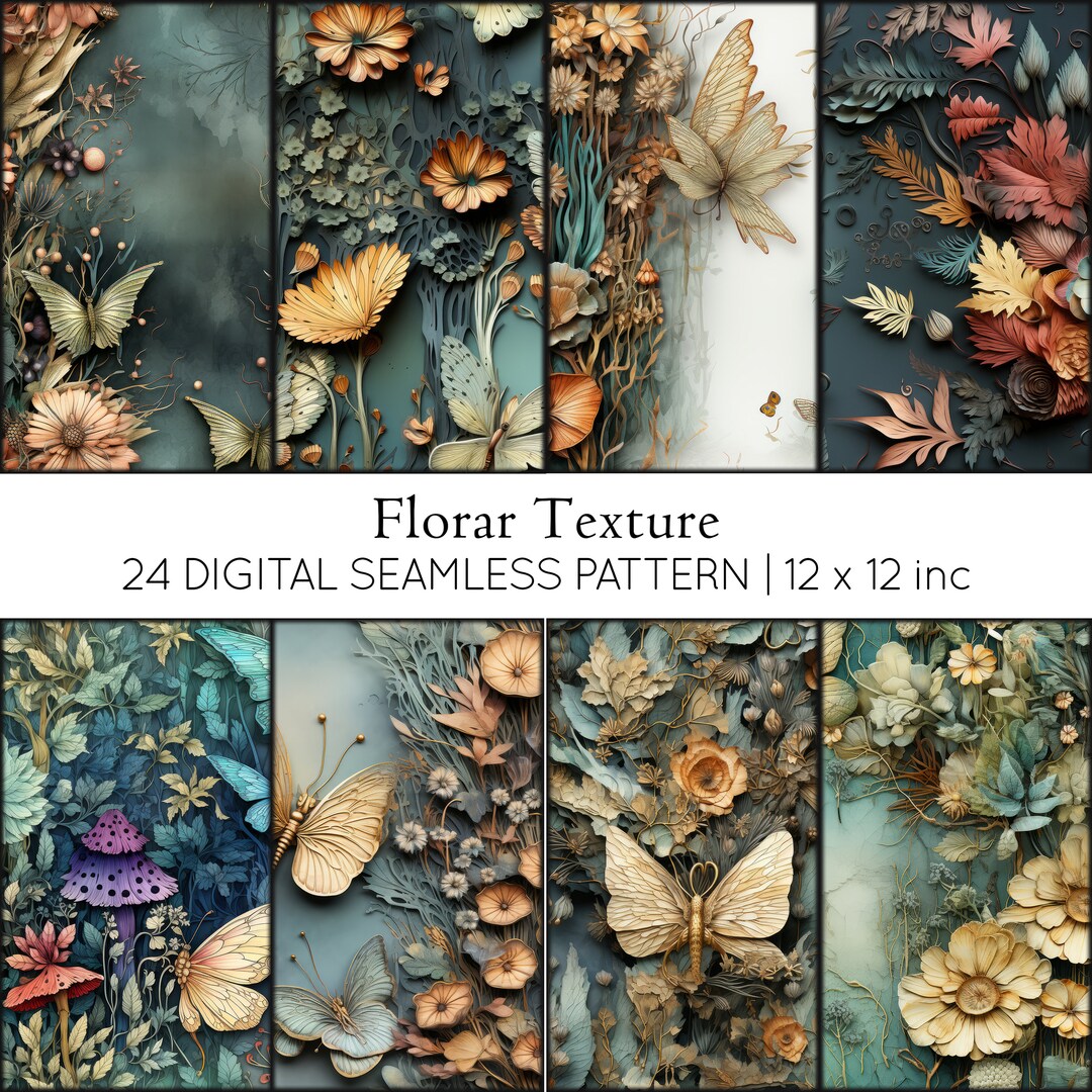 24 Floral Texture Digital Paper Enhance Your Creations With Botanical ...