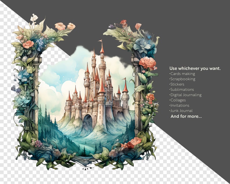 Whimsical Fairytale Frame Clipart, Magical Borders (digital PNG) - Etsy