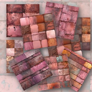 24 Pink Rusty Metal Textures Digital Paper, Digital Paper, JPG, Instant ...