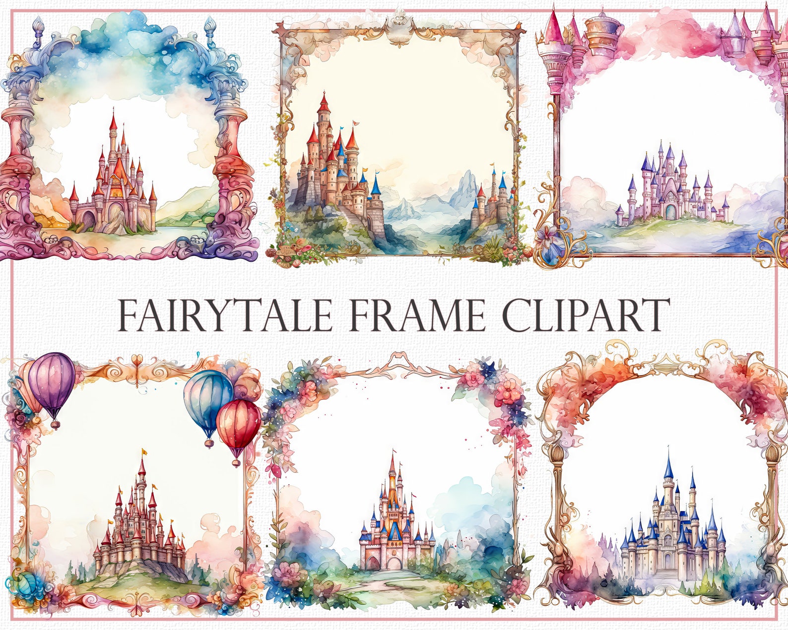 Whimsical Fairytale Frame Clipart, Magical Borders (digital PNG) - Etsy