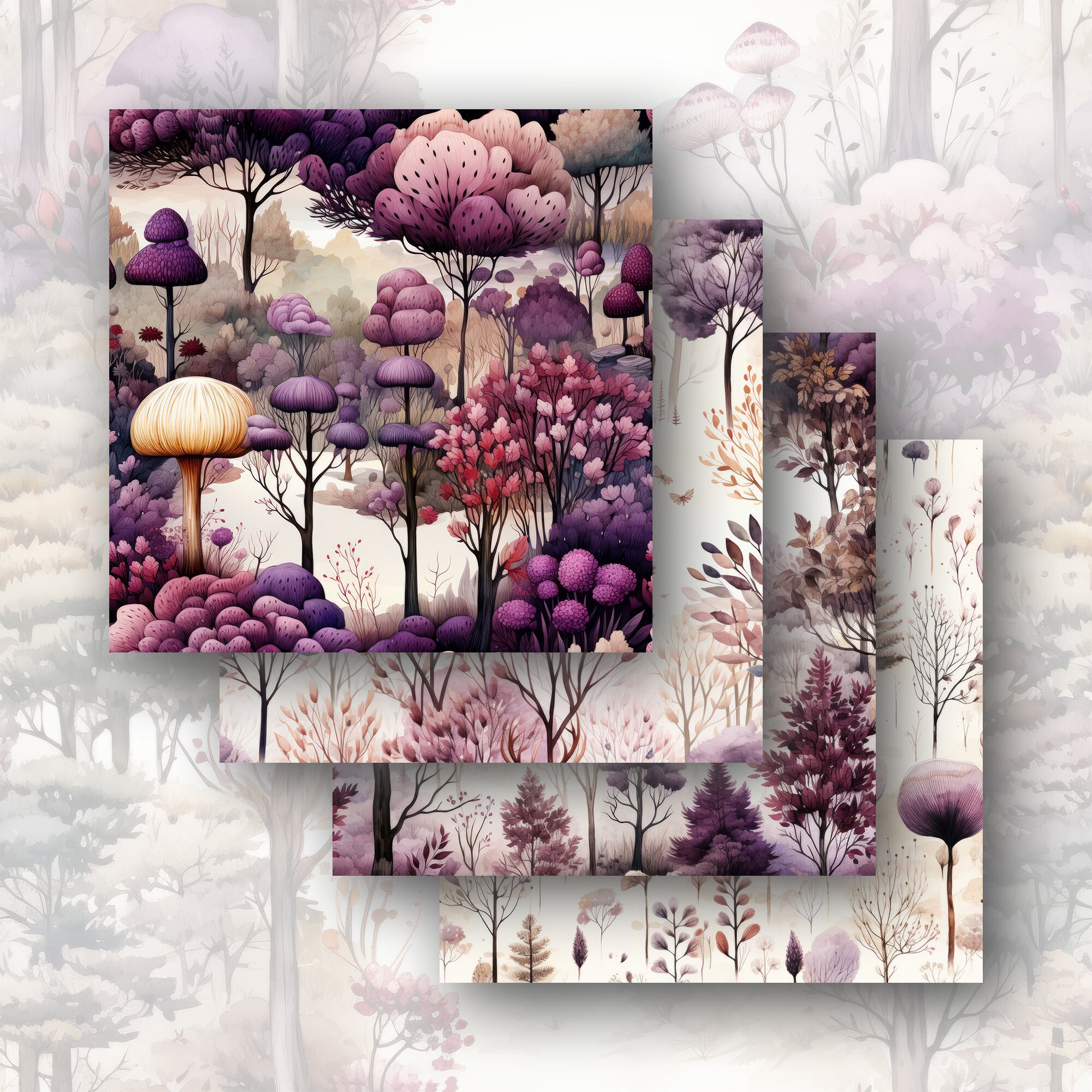28 Purple Magical Forest Digital Paper - Immerse Your Creations in ...