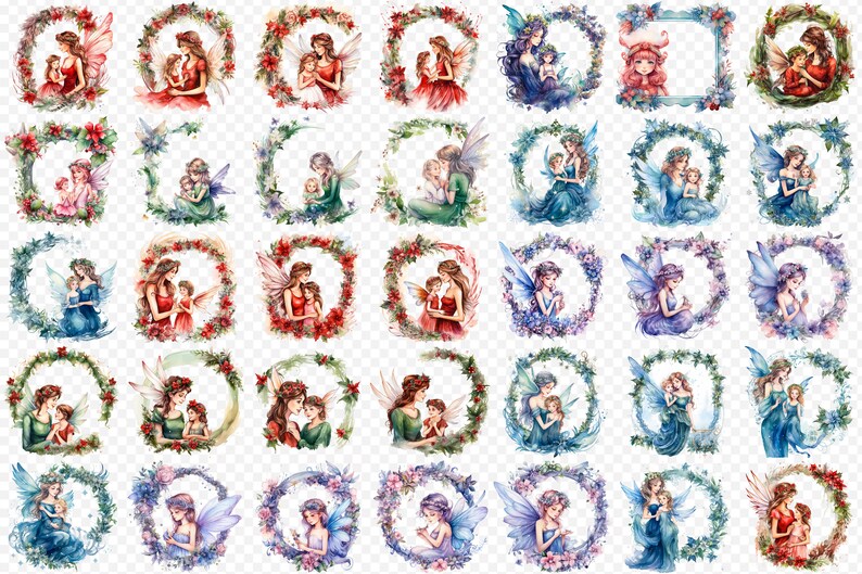 Mother Fairy Frame Clipart, 70 Enchanted Border for Mother's Day ...