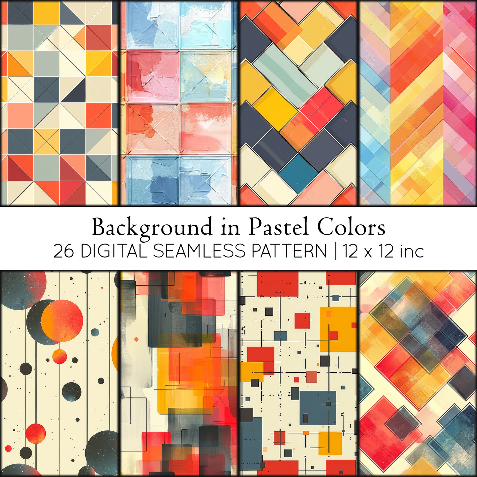 26 Background in Pastel Colors, JPG, Seamless Pattern, Colorful ...