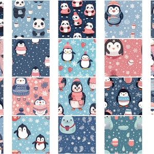 19 Cute Penguin Digital Paper, Seamless Pattern,home Decor, Repeatable ...