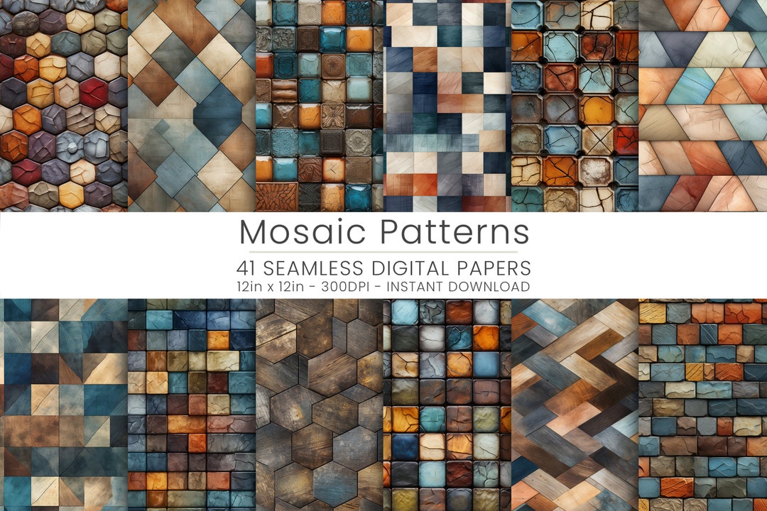 41 Mosaic Patterns Images Digital Paper, Home Decor, Repeatable ...