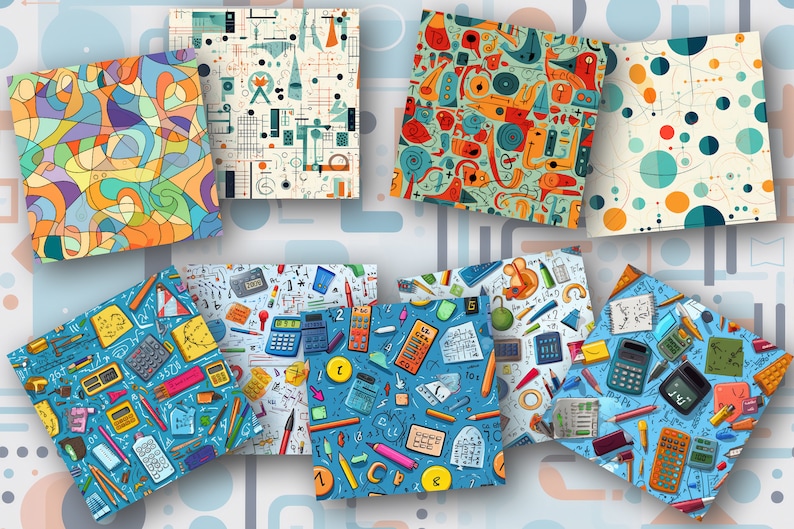 23 Colorful Math Symbols Digital Paper, Home Decor, Scrapbooking ...