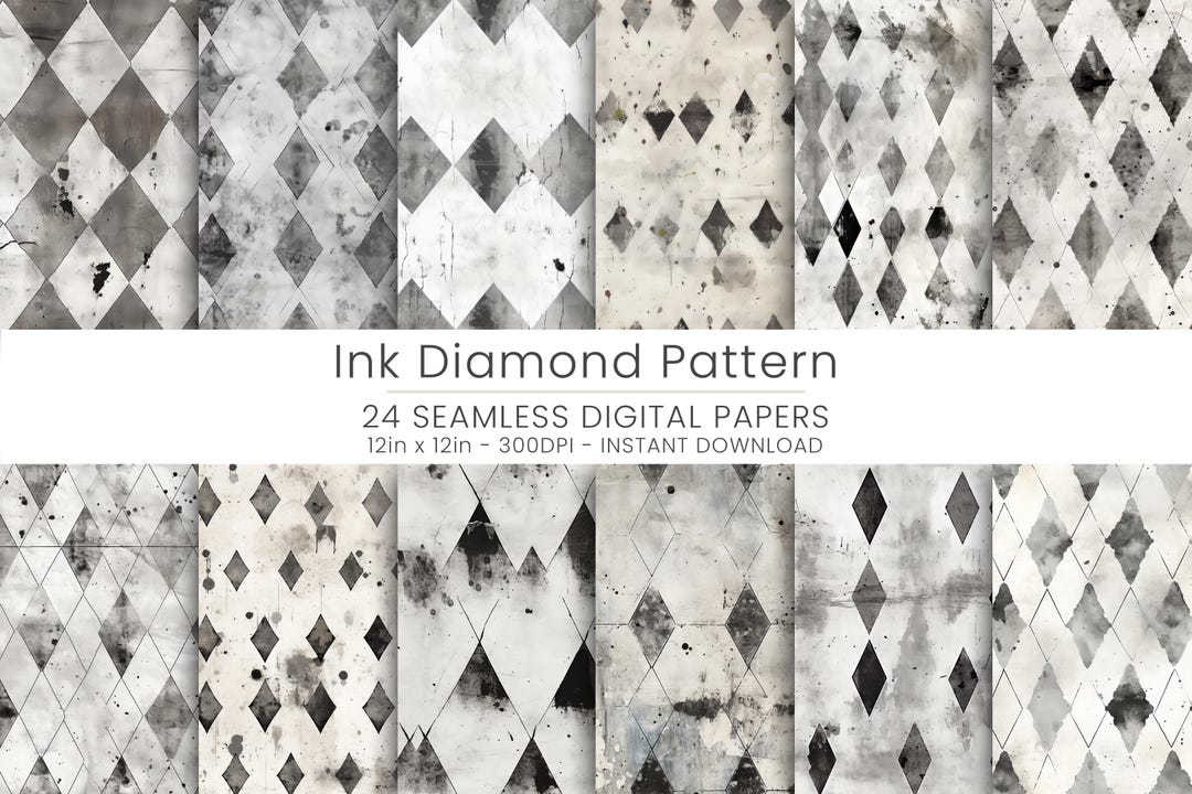 24 Ink Diamond Seamless Digital Paper - Geometric Patterns for ...