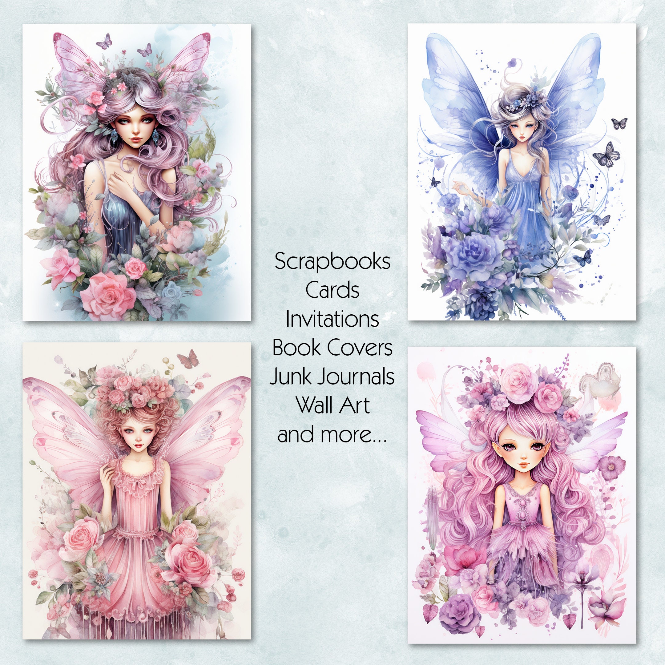 19 Floral Fairies Letter Size Digital Paper Enchanting and - Etsy