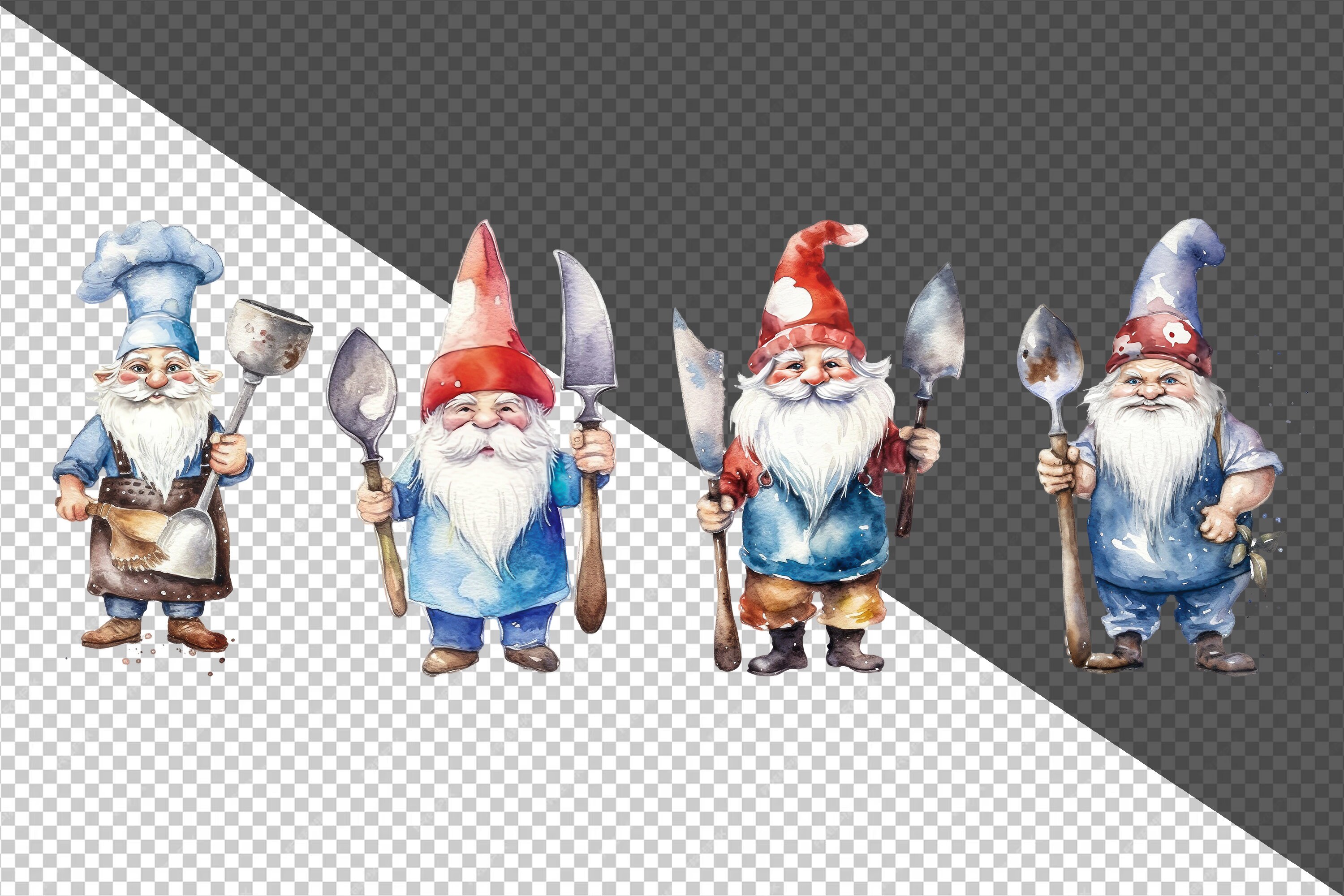 Kitchen Gnome Clipart Culinary Gnome PNG Cooking Gnome - Etsy