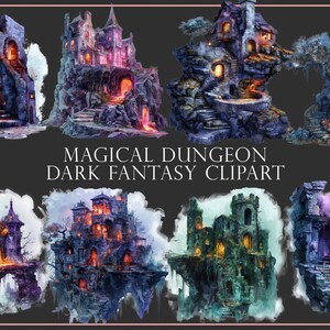 Magical Dungeon Clipart, 24 Dark Fantasy PNG, Magical Ambiance and Dark ...