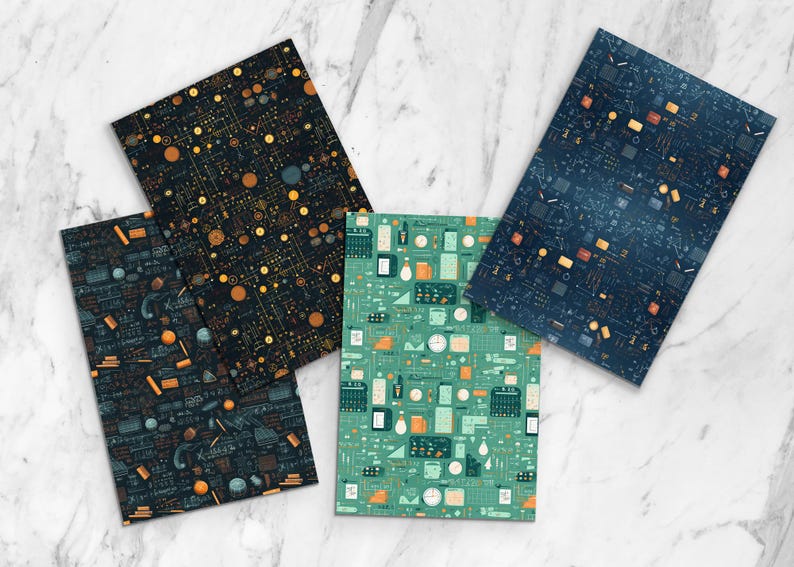 26 Math Matrix Seamless Patterns - Intricate Digital Paper With ...