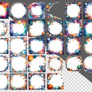 Galactic Frame Clipart, 28 Space-inspired Creativity, Celestial Art ...